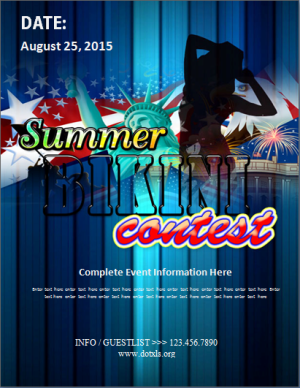 Summer Bikini Contest Flyer Templates | Download Edit Print