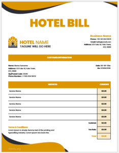 Hotel Invoice Templates for MS Word & Excel | Download